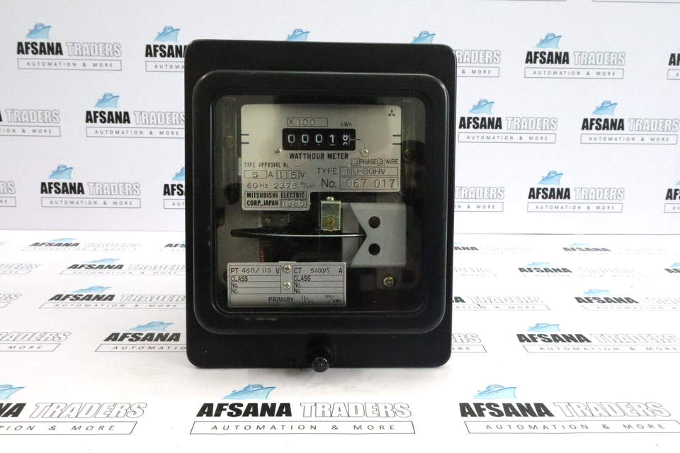 Mitsubishi Electric MU-80HV Watthour meter 3-phase 5A 115V 60Hz x100 ...