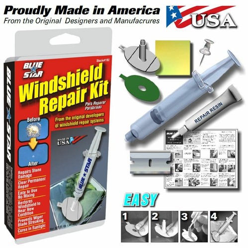 BLUE STAR WINDSHIELD REPAIR KIT TRUCK, BUS, RV STONE DAMAGED GLASS ...