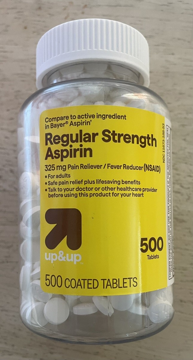 Yellow Aspirin Pills Low Dose "Baby" Aspirin 81mg Enteric Coated