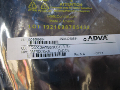 ADVA CBL/DC/300/2AWG8/SUB-D/R-/B+Power Cable 1036700035 | eBay