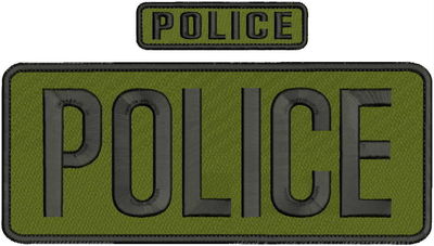 police embroidery patch 4x10 and 1x4 do greenhook on back | eBay