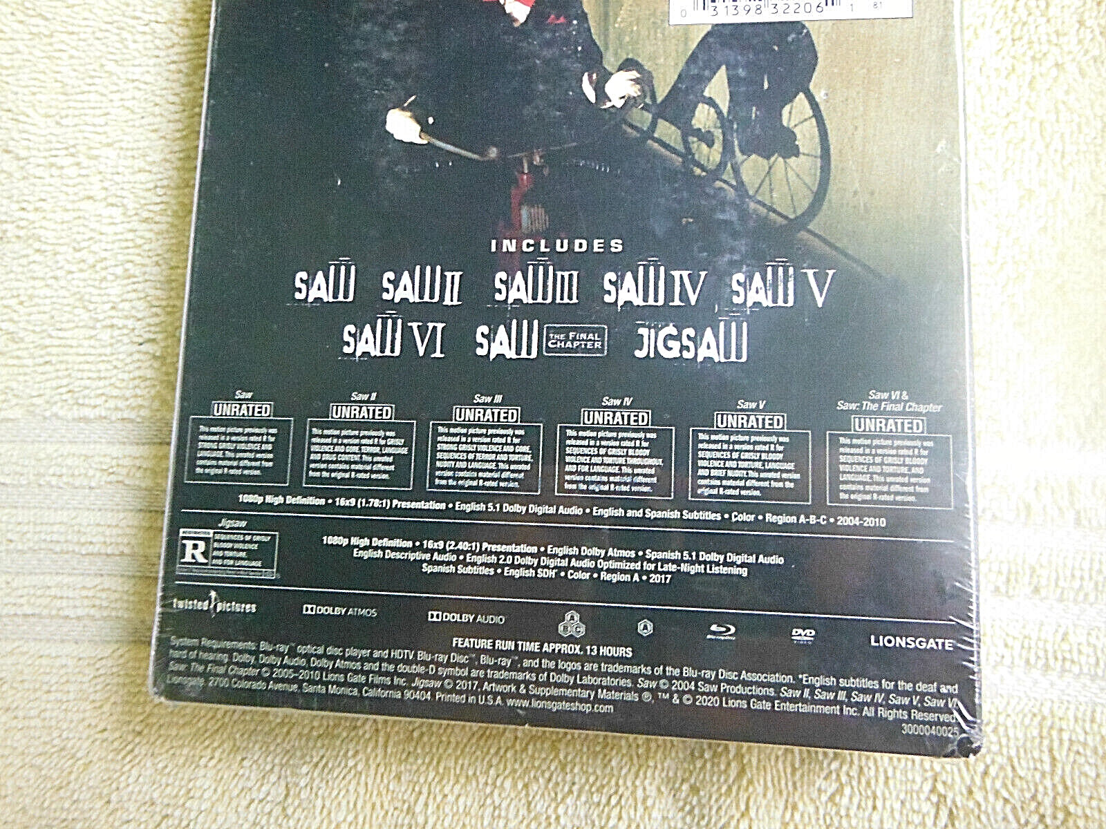 NEW/SEALED + SLIPCOVER BLU RAY + DVD SET! SAW 8 FILMS COLLECTION INCL ...