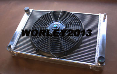 Aluminum radiator + fan for Triumph TR8 3.5 V8 1978 1979 1980 1981 ...
