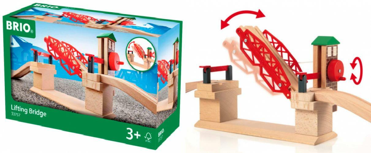 BRIO 33757 Lifting Bridge | Toy Train Accessory with Wooden Track for ...