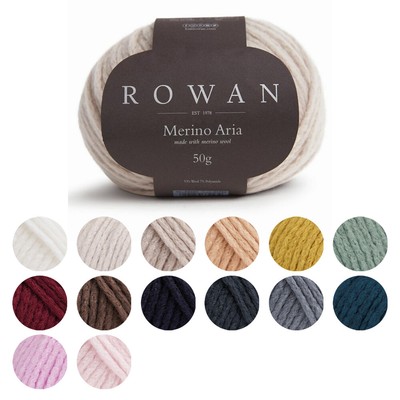 Rowan Merino Aria Chunky Crochet Knit Wool Yarn 12 Ply 50gm All Shades ...