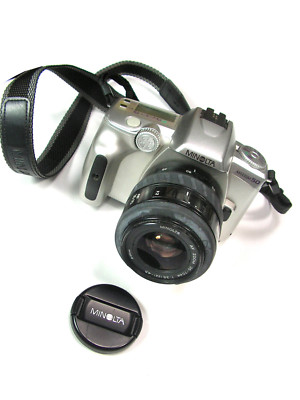 Satin Finish MINOLTA MAXXUM 50 35MM CAMERA w/ Minolta 35-70mm Auto Zoom ...
