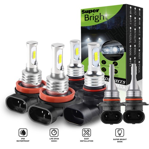 For 2013-2016 Ford Escape LED Headlight Kit Fog light Bulbs High Low ...