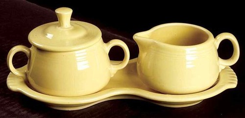 New in Box 1st Fiesta Sugar Creamer Tray Set Fiestaware Retired Yellow ...