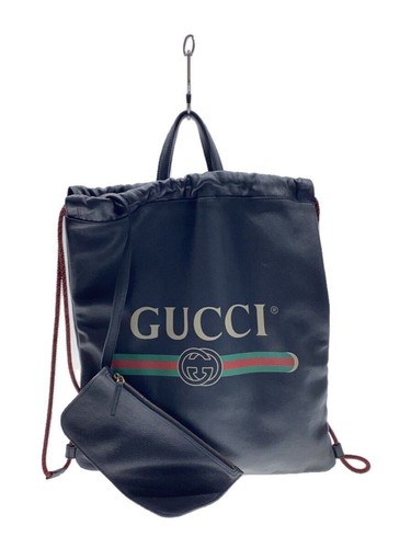 Used GUCCI Black Leather Backpack Rucksack Knapsack 516639 525040 | eBay
