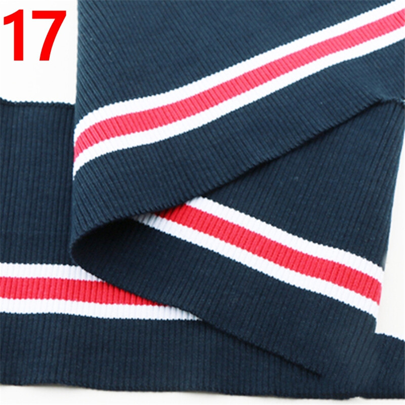 80*15cm Stretch Knit Striped Rib Fabric DIY Waistband Cuff Collar Trims ...