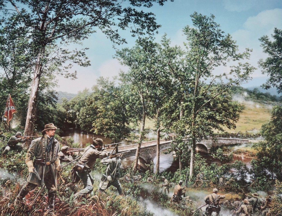 John Paul Strain Civil War Print - Burnside Bridge - Mint - unframed | eBay