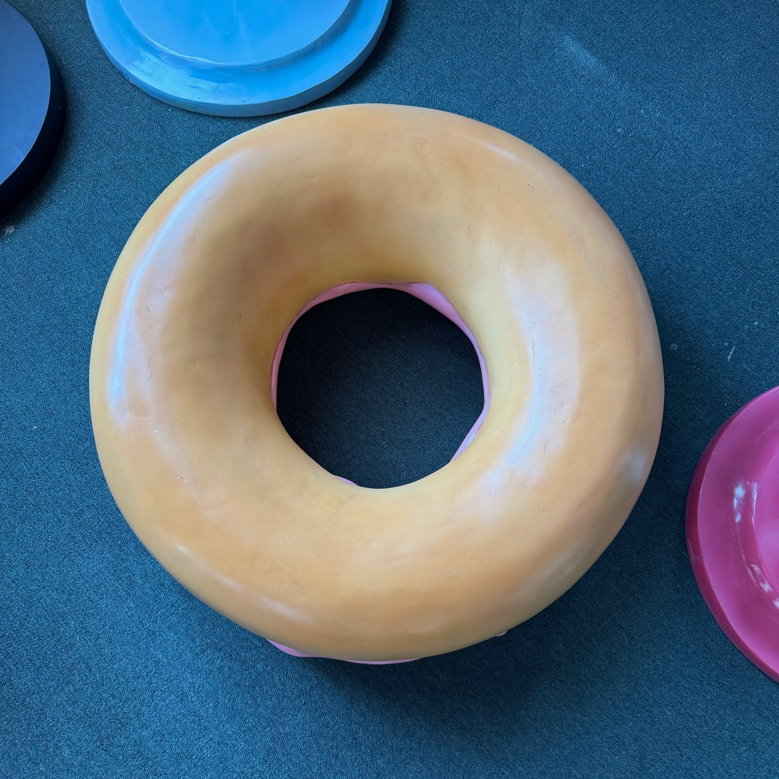 Large Donut Pink with Rainbow Sprinkles Over Sized Resin Statue Prop ...
