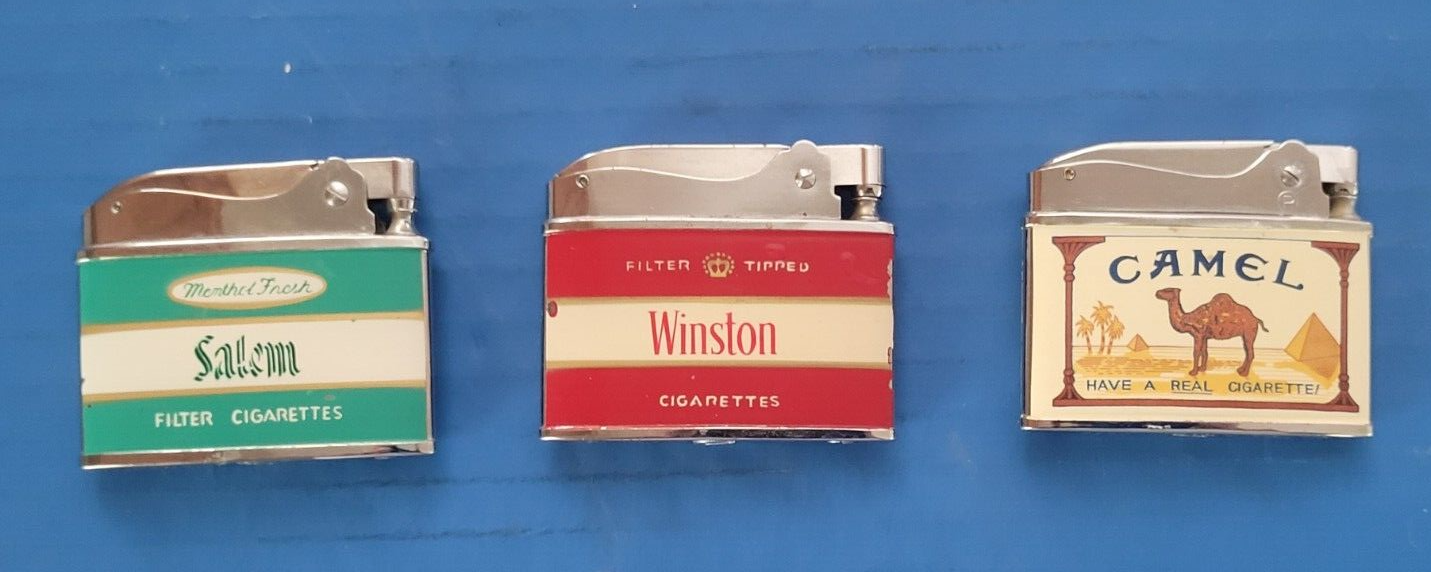 Lot 3 Vintage Lighters WINSTON Penguin, Salem CROWN, Camel Coronet | eBay