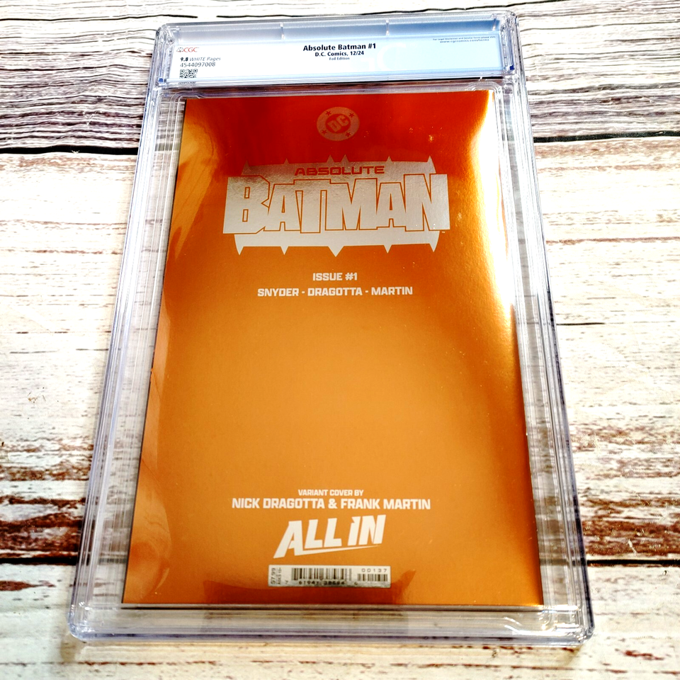 Absolute Batman #1 CGC 9.8 Foil Variant Dragotta Scott Snyder DC Comics ...
