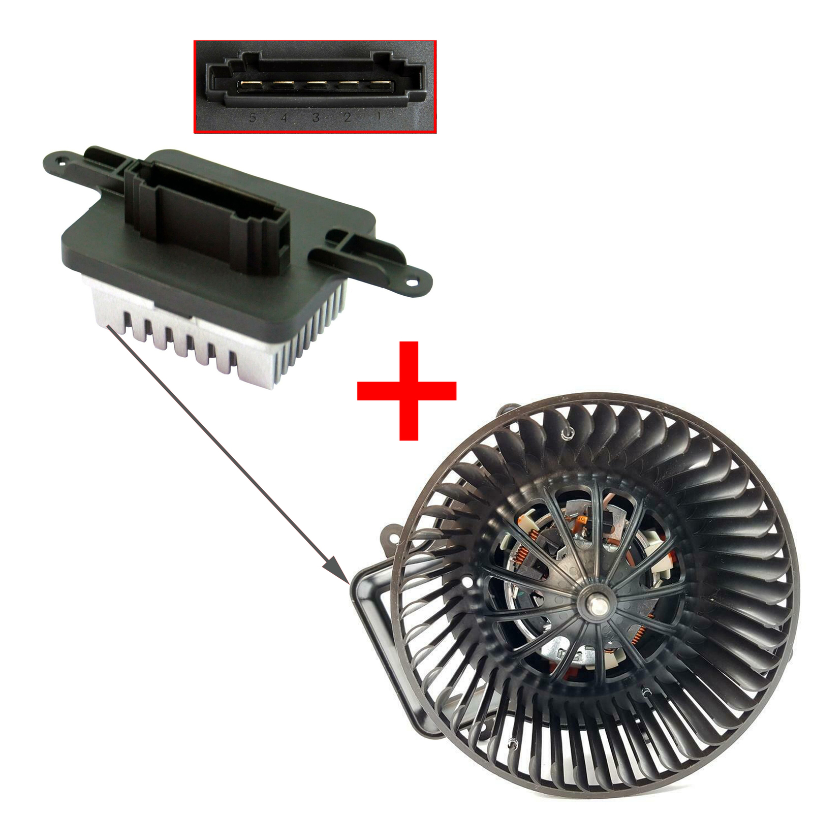 PULSEUR AIR BRASSEUR VENTILATEUR CHAUFFAGE + RESISTANCE 3008 5008 ...