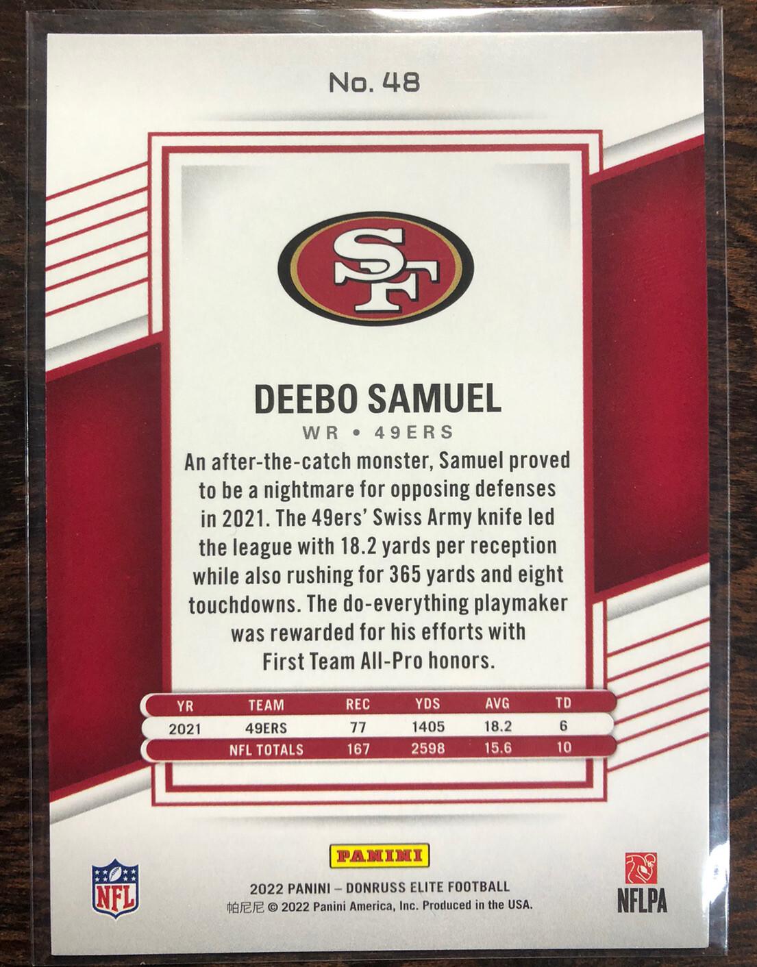 2022 NFL Donruss Elite Football Status DEEBO SAMUEL #'d 266/499 Card ...