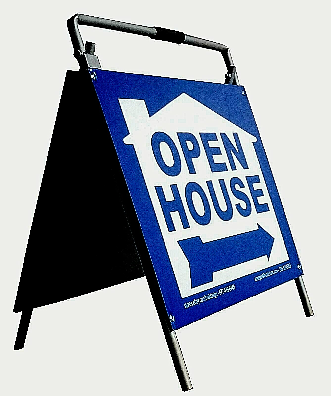 Real Estate Open House Sign Kit Metal A-Frame 5 Pack Blue House | eBay