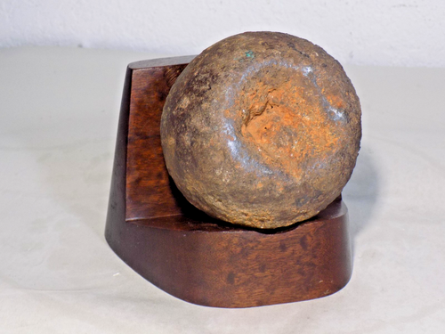 6 Lb. Civil War Impacted/Squished Canon Ball With Stand-State Of ...