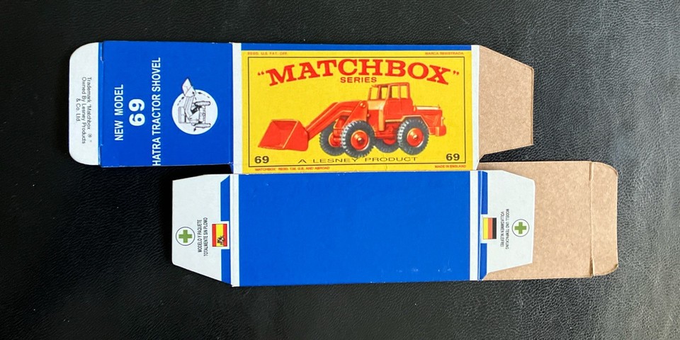 Matchbox #69 Hatra Tractor Shovel New Model ‘64-‘69 Type E Repro Box | eBay