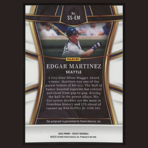 Edgar Martinez Auto #SS-EM Autograph 2023 Panini Select Signature ...