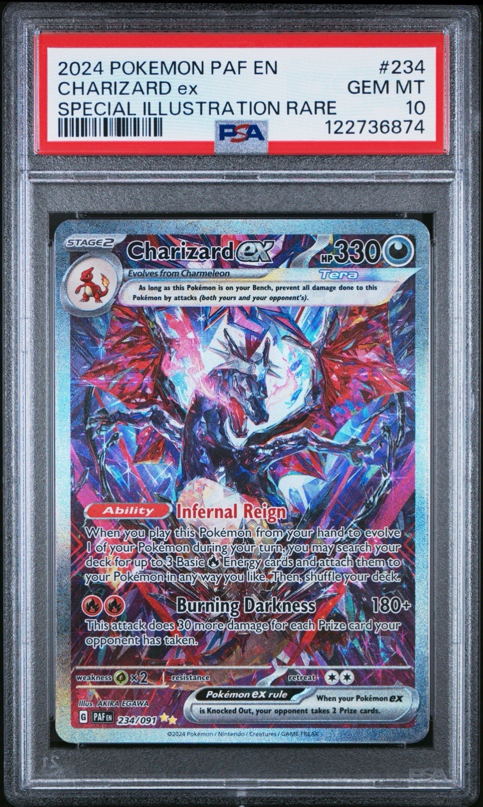PSA 10 Charizard EX 234/091 Special Illustration Rare SIR Pokemon ...