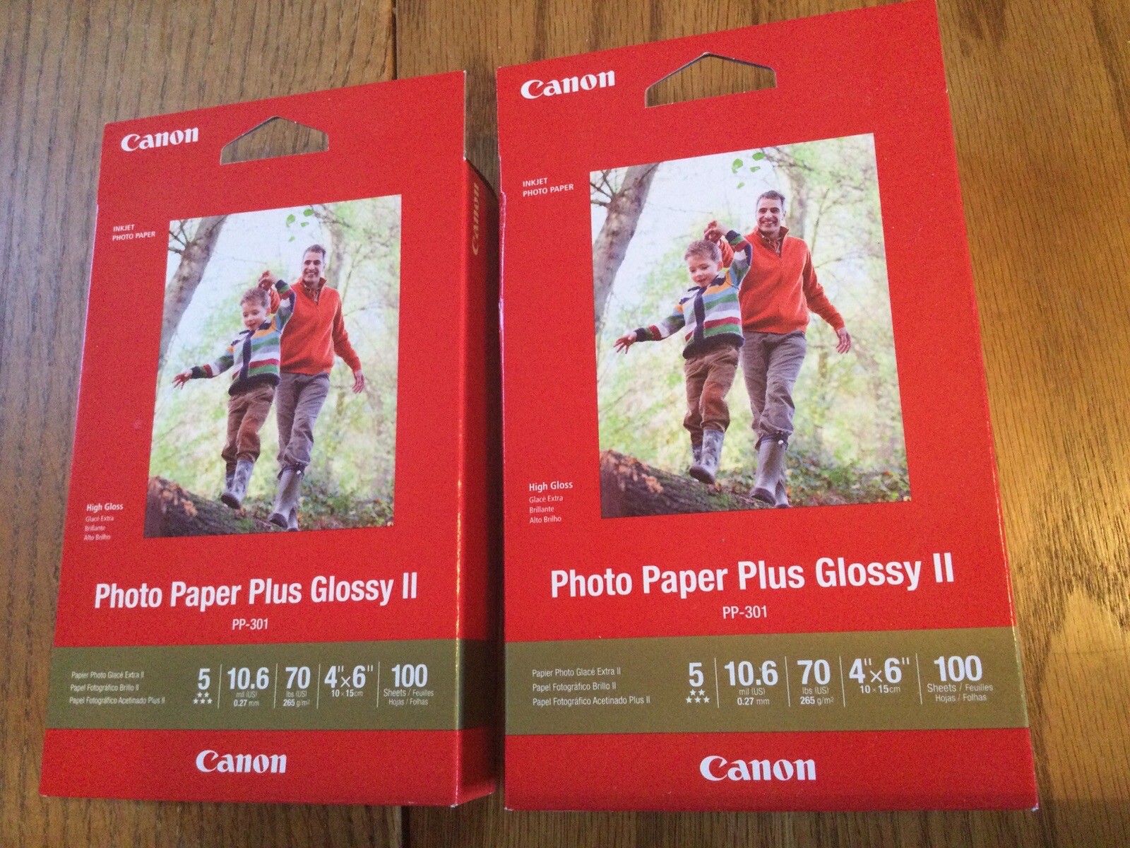 NEW 100 Sheets Set Of 2 Canon Photo Paper Plus Glossy II 4 x 6 Postcard ...