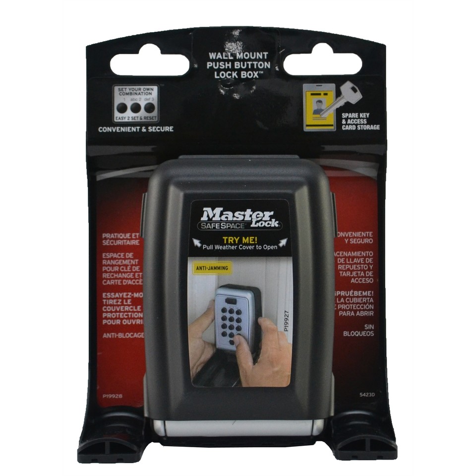 Master Lock PUSH BUTTON LOCK BOX Key Safe Outdoor Combination WALL ...