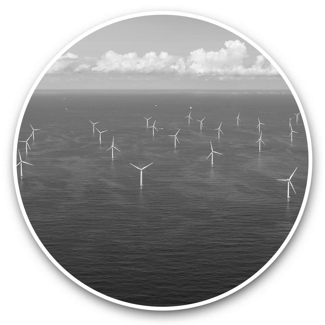 2 x Vinyl Stickers 7.5cm (bw) - Offshore Wind Farm Power #39320 | eBay