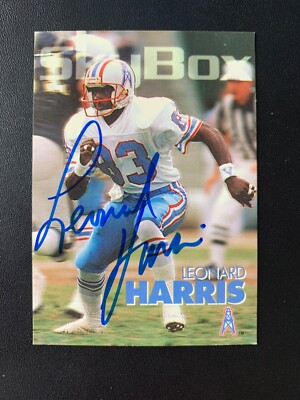 Leonard Harris Signed 1993 Skybox Impact Rookie Card Houston Oilers ...