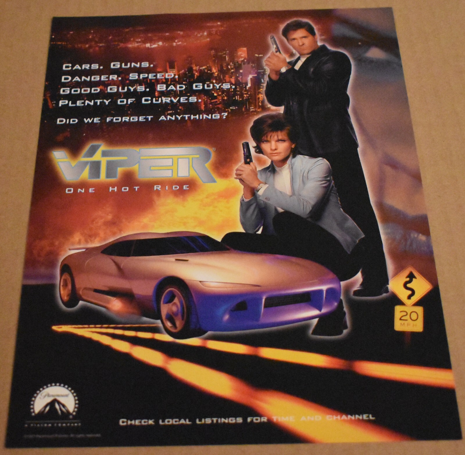 1997 Print Ad Viper one Hot Ride Cars Guns Danger Speed Good Bad Guys ...