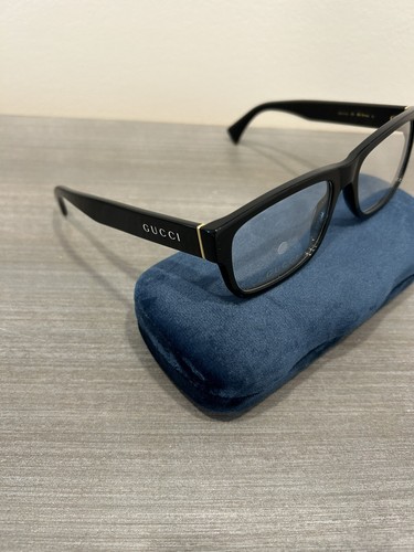 Gucci GG1141O 004 Eyeglasses Frame Men's Black Full Rim Rectangle Shape ...
