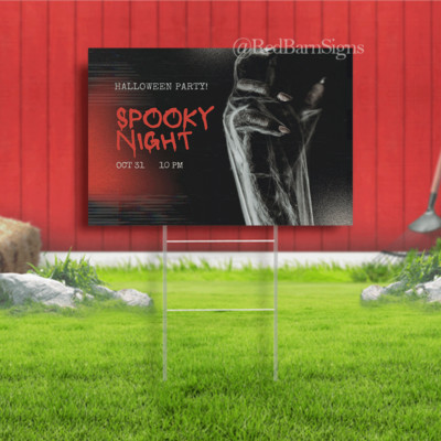 Spooky night Halloween party oct 31 yard sign | eBay
