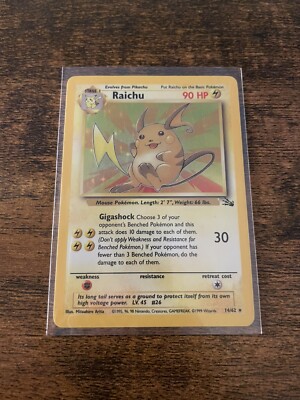 Fossil Raichu 14/62 Holo Pokemon Card MP | eBay