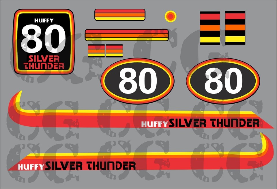 Vintage Huffy Silver Thunder BMX Bike Bicycle -Decals Only | eBay