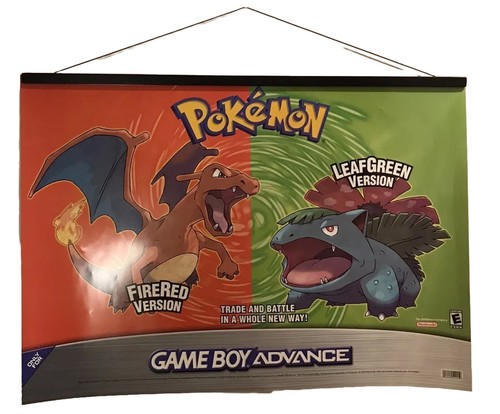 Pokémon Nintendo Gameboy Promo Display Banner Sign Fire Red Leaf Green ...