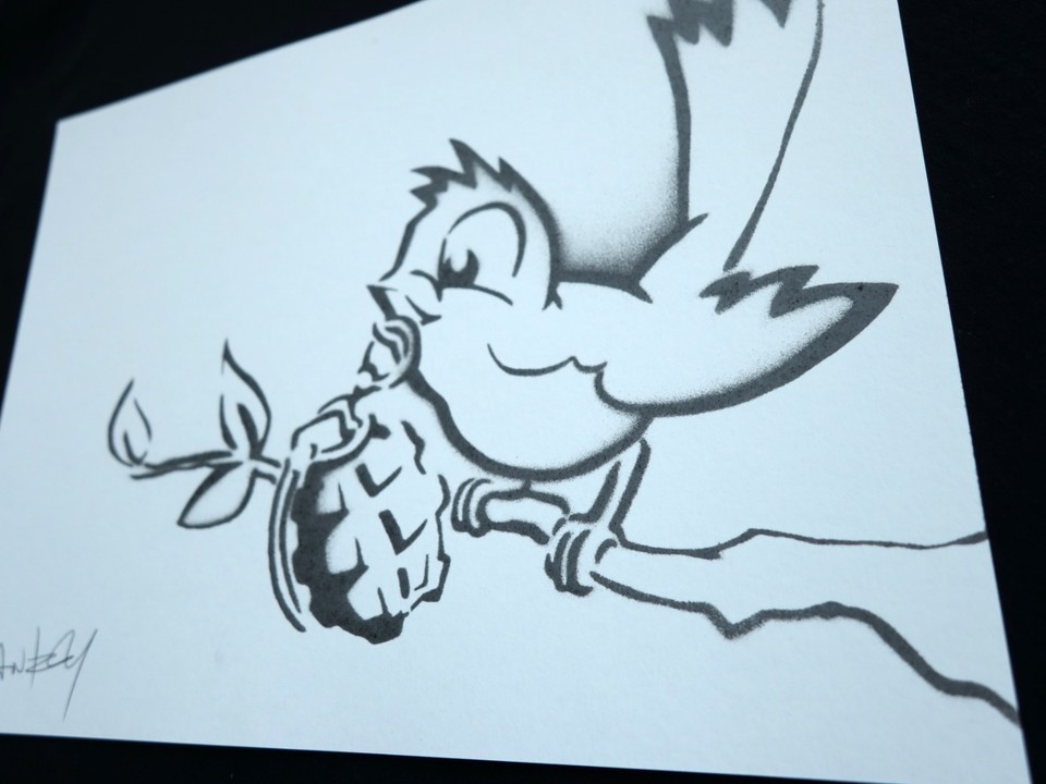 Graffiti, Street Art, Stencil, original spray, artwork, signed, BANKSY ...