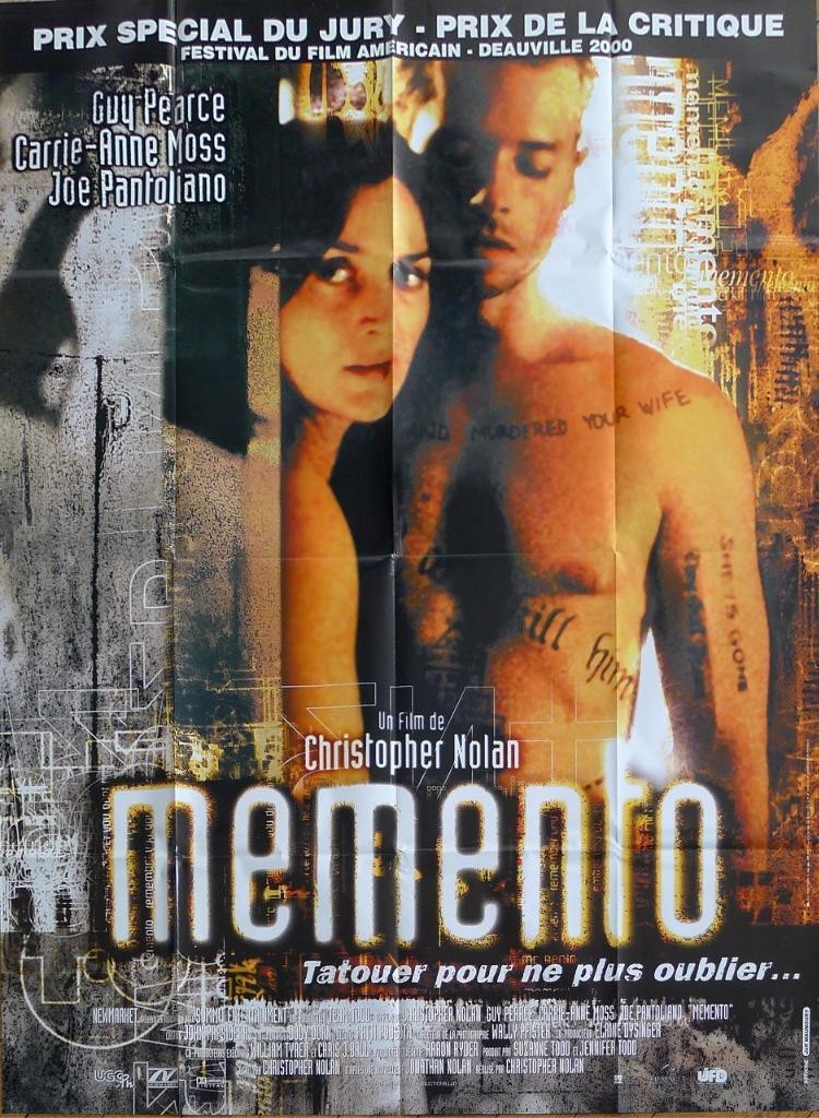 MEMENTO - NOLAN / PEARCE / MOSS / TATOO - ORIGINAL LARGE FRENCH MOVIE ...