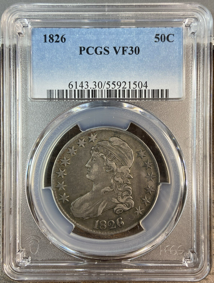 1826__VF 30__Capped Bust Half__PCGS, Straight Grade, Silver Coin | eBay