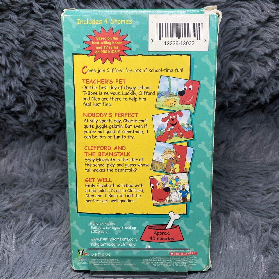 Clifford the Big Red Dog - Cliffords Schoolhouse VHS Tape 2001 Kids ...