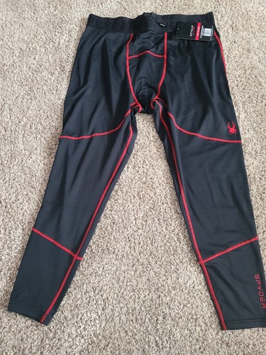 Spyder Active ProWeb Leggings Base Layer Pants Compression Blk Mens 2XL NWT $78 | eBay