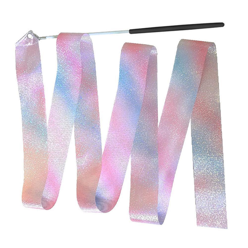 Flashing Glitter Dance Ribbon Gymnastics Ballet Twirling Stick (4m ...
