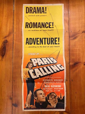Paris Calling Insert 1941 Elizabeth Bergner, Randolph Scott, Basil ...