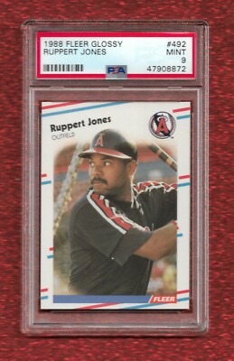 1988 FLEER GLOSSY #492 RUPPERT JONES PSA 9 MINT POP 1 ONLY 1 HIGHER ...