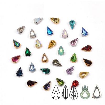 Pear Shaped Glass Rhinestones Sew On Crystal Stones DIY Craft Garment ...