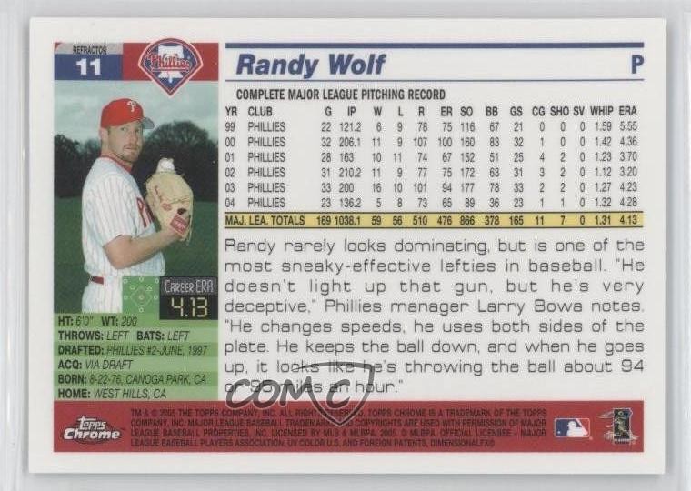 2005 Topps Chrome Refractor Randy Wolf #11 | eBay