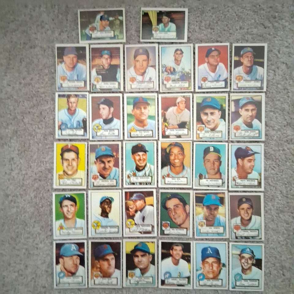 1952 TOPPS ARCHIVES 57 DIFFERENT CARDS W/12 HOFERS & 25 YANKEE CARDS EX ...