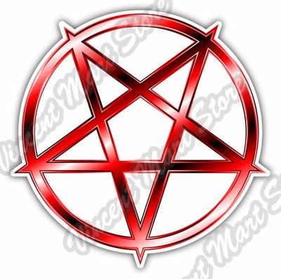 Pentagram Symbol Church Satan Devil Car Bumper Window Vinyl Sticker ...