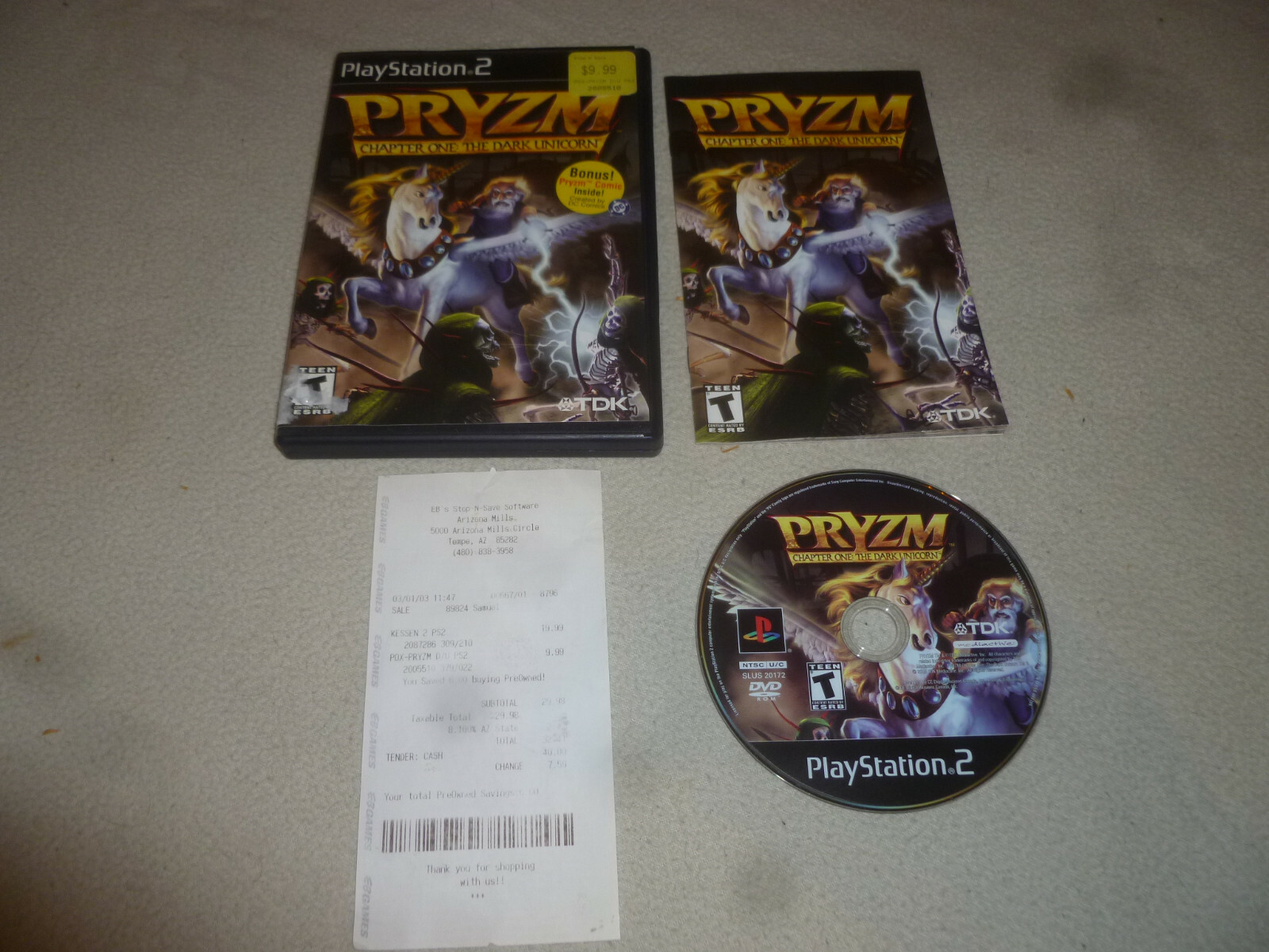 GAME PS2 PLAYSTATION 2 PRYZM CHAPTER ONE THE DARK UNICORN LE COMIC ...
