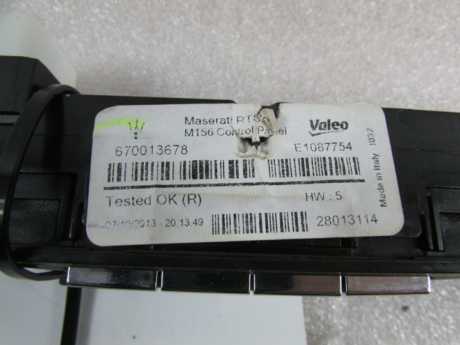 Maserati Quattroporte, Interior Dash Seat Switch, Used, P/N 670013678 ...