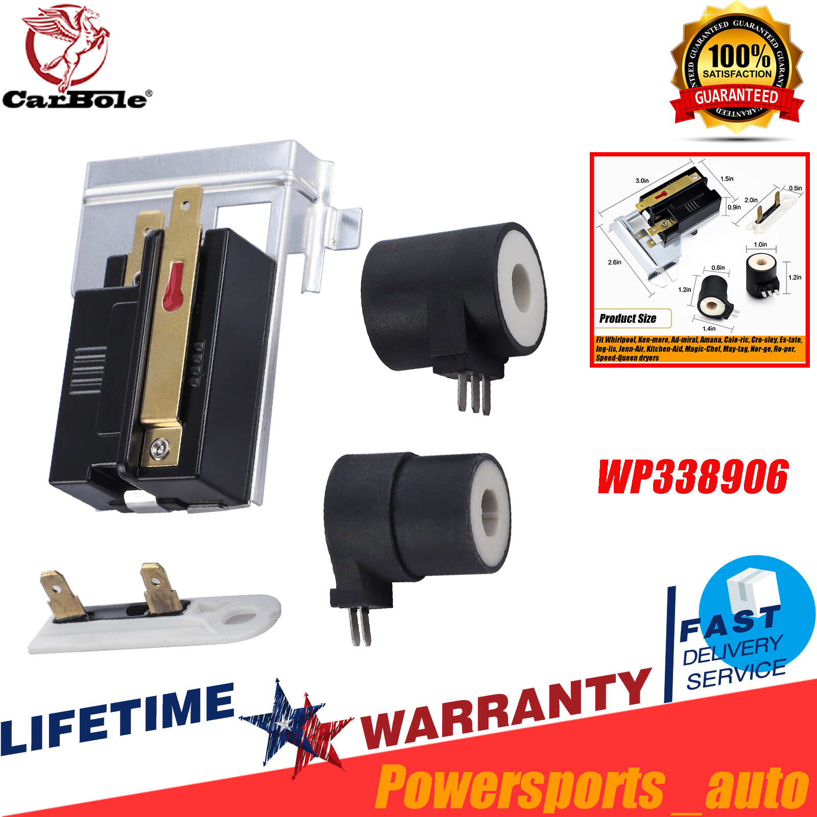 Gas Dryer Repair Kit (279834 338906) For Maytag Whirlpool Frigidaire ...